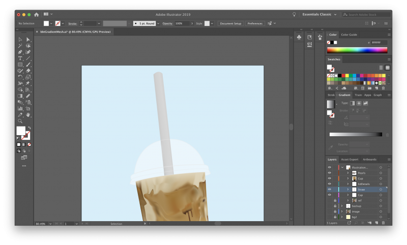 Gradient Mesh Tool Illustrator | Digital Illustration Part 2 - Amphibi ...