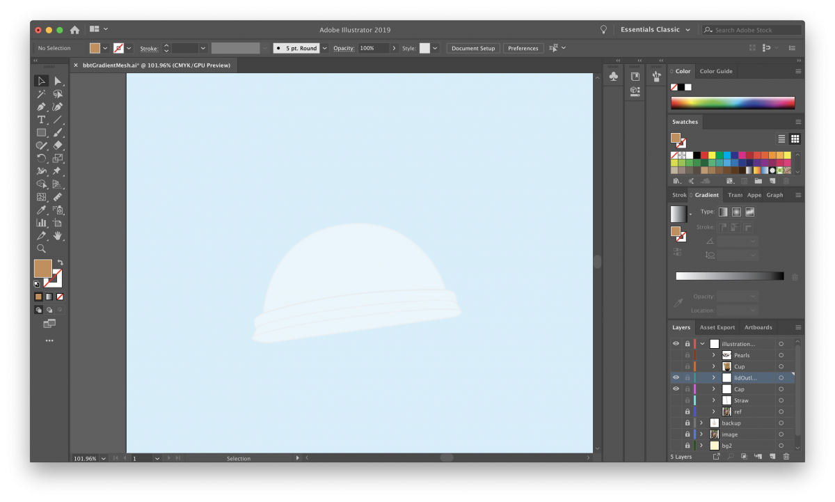 Gradient Mesh Tool Illustrator | Digital Illustration Part 2 - Amphibi ...